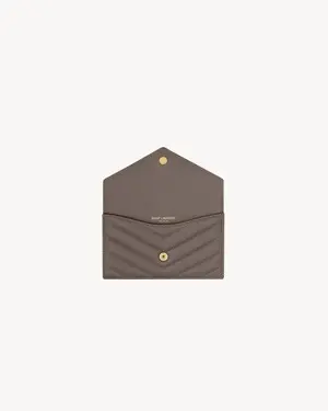 Saint Laurent Cassandre Matelassé Leather Wallet - Brown