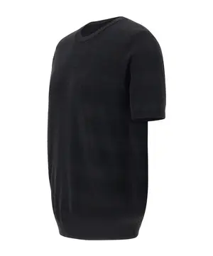 KANGRA Ribbed Knit T-shirt - Black