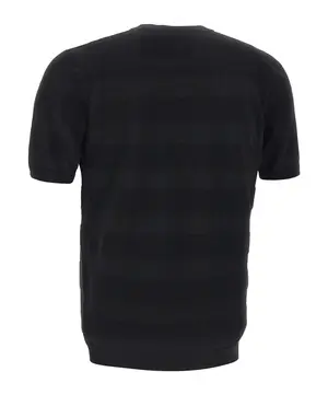 KANGRA Ribbed Knit T-shirt - Black
