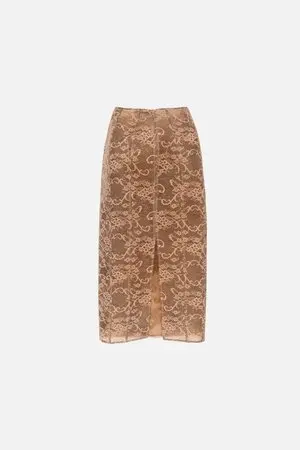 Acne Studios Lace Midi Skirt - Brown