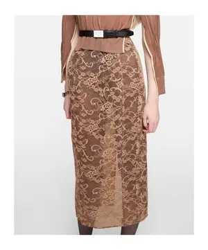 Acne Studios Lace Midi Skirt - Brown