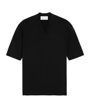 AMI Paris V-neck Short-sleeve Knitted Top