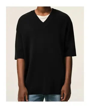 AMI Paris V-neck Short-sleeve Knitted Top