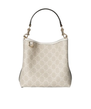 Gucci Gucci GG Emblem Small Bucket Bag Beige/white