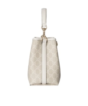 Gucci Gg Emblem Small Bucket Bag - Beige/white