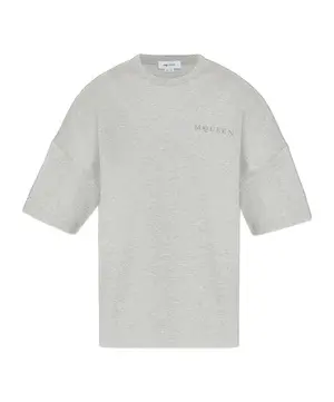 Alexander McQueen Logo Printed Oversized T-shirt - Grey