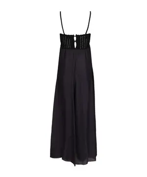 FORTE_FORTE Black Crochet Bustier Maxi Dress