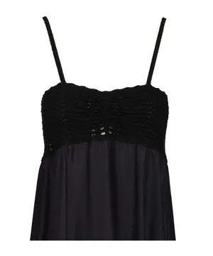 FORTE_FORTE Black Crochet Bustier Maxi Dress