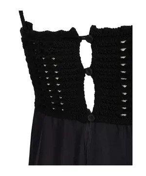 FORTE_FORTE Black Crochet Bustier Maxi Dress