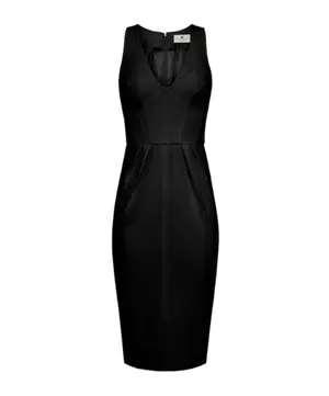 Elisabetta Franchi V-neck Pleated Midi Dress - Black