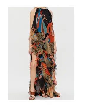 Etro Ruffled Paisley Maxi Dress