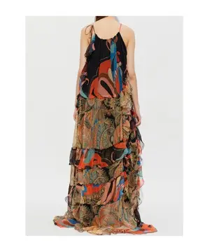 Etro Ruffled Paisley Maxi Dress
