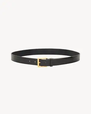 Saint Laurent Rectangular Buckle Belt In Leather