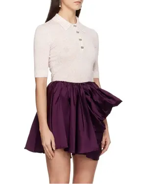 GANNI Sheer Cotton Printed Polo Shirt