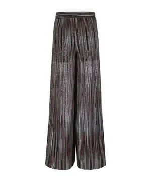 Missoni Wide-leg Striped Knitted Trousers - Black