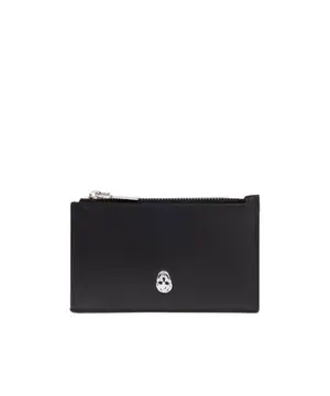 Alexander McQueen Skull Printed Zip-up Cardholer - Black