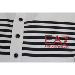 EA7 Striped Lapel Polo Shirt