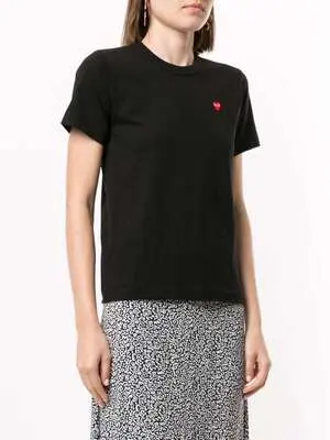 Play Comme Des Garcon Logo Patch T-shirt - Black