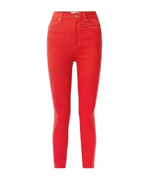 FRAME High Waist Skinny Jeans - Red