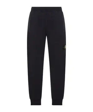 Stone Island Compass-logo Cotton Track Pants - Black