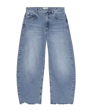 FRAME The Bubble Crop Barrel Jeans - Blue