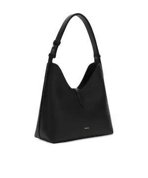 Furla Logo Detail Shoulder Bag - Black