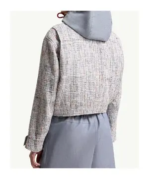 Moncler Termez Hooded Tweed Jacket - Sky Blue