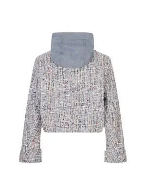 Moncler Termez Hooded Tweed Jacket - Sky Blue