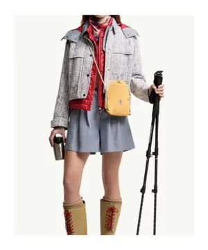 Moncler Termez Hooded Tweed Jacket - Sky Blue