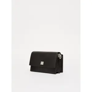 Max Mara Bianca Roughs Foldover Top Shoulder Bag - Black