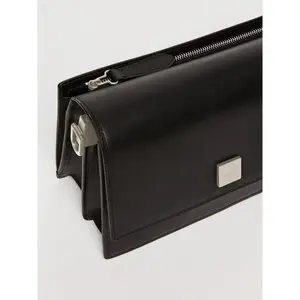 Max Mara Bianca Roughs Foldover Top Shoulder Bag - Black