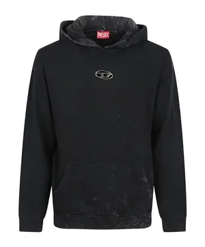 DIESEL® Logo Plaque Hoodie - Black