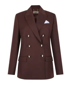 Elisabetta Franchi Double-breasted Tailored Blazer - Red