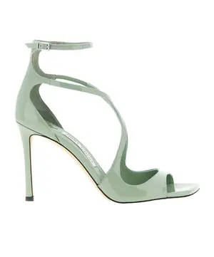 JIMMY CHOO Azia Square Toe Ankle-strapped Stiletto Sandals - Green