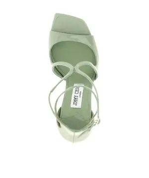 JIMMY CHOO Azia Square Toe Ankle-strapped Stiletto Sandals - Green