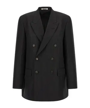 Auralee Wool Double-breasted Suit Jacket