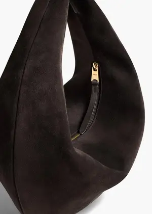 Khaite Olivia Zipped Medium Shoulder Bag - Dark Brown