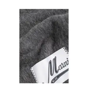 Marni Logo Patch Fringed Scarf - Gray
