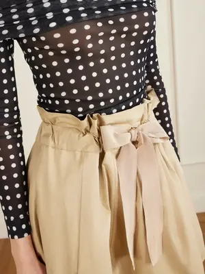 PATOU Cotton Ribbon Bloomer Mini A-line Skirt - Sand