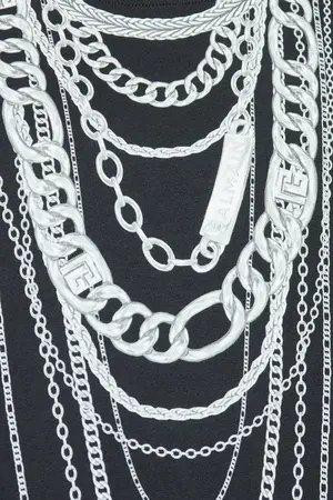 Balmain Detail Printed Short-sleeved T-shirt - Black
