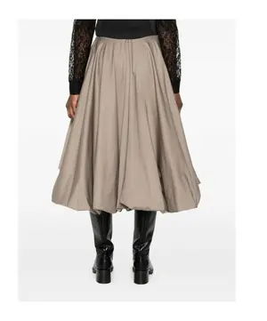 Balenciaga Pleated Midi Skirt - Brown