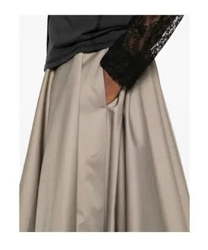 Balenciaga Pleated Midi Skirt - Brown