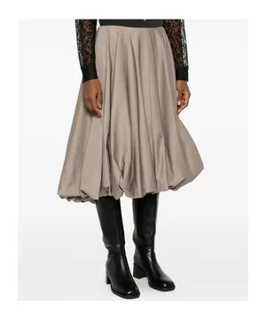 Balenciaga Pleated Midi Skirt - Nude