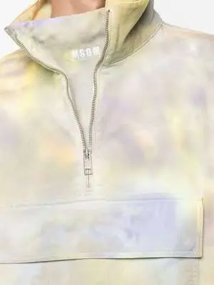 MSGM Half-zip Tie-dye Sweatshirt - White