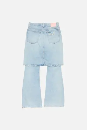 Acne Studios Distressed Panelled Jeans With Logo Patch - Light Blue