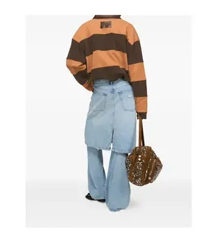Acne Studios Distressed Panelled Jeans With Logo Patch - Light Blue