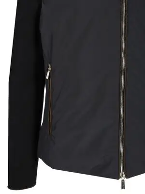 MOORER Evan Quilted Zip Jacket With Detachable Sleeves - Blue