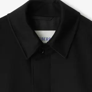 Burberry Mid-length Car Coat With Check Undercollar