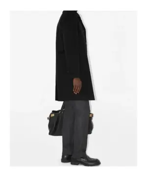 Burberry Mid-length Car Coat With Check Undercollar