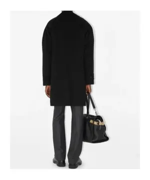Burberry Mid-length Car Coat With Check Undercollar